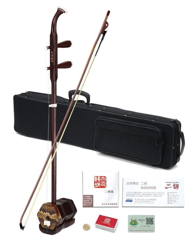 古月琴坊 入門用紅木二胡 ER-400入門用に最適な紅木二胡。明るくはっきりした音色。本体:紅木・ニシキヘビ皮付属品:専用ケース・弓・松脂・駒・雑音止め・弦セット
