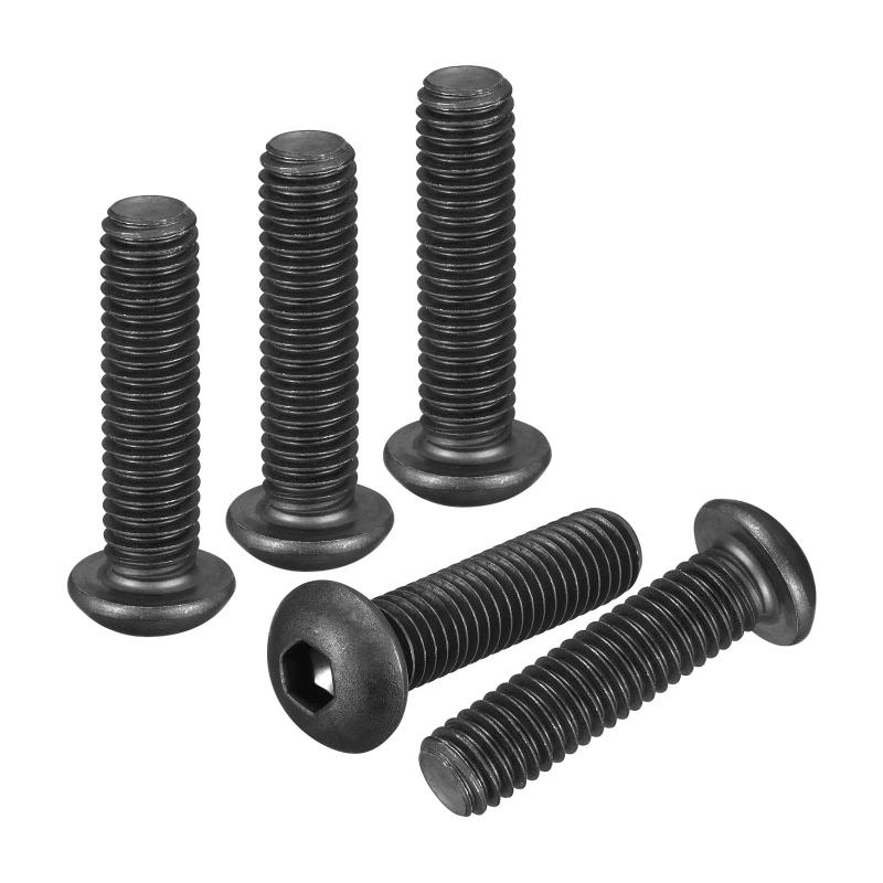 DTGN 3/8"-16x1-1/2" ボタンヘッドソケットキャップボルト - 10個入り - ロードバイク マウンテンバイク 自動車 オートバイに最適 - 炭素鋼黒オキサイド - 六角ソケットドライブファスナー[内部六...