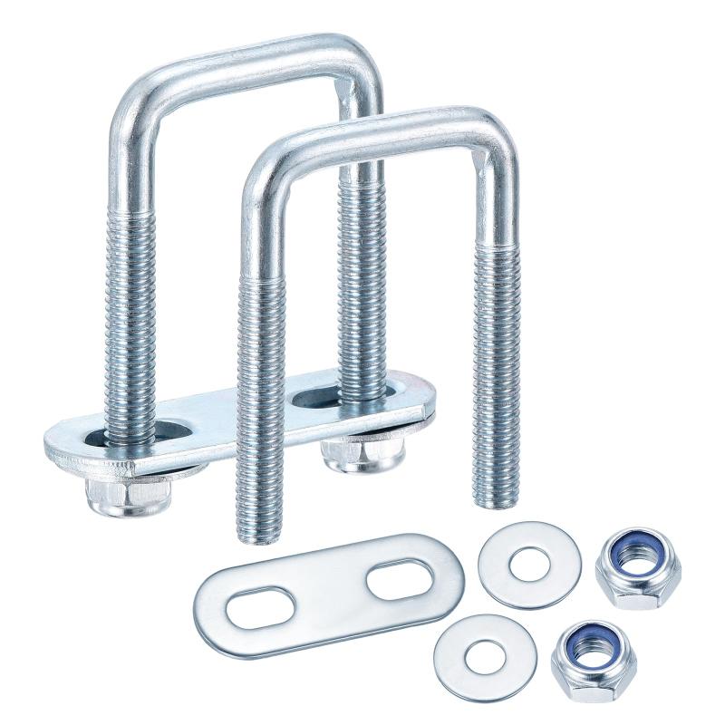METALLIXITY Uボルト4セット（M6x25x50mm）、スクエアUボルトキット炭素鋼ナイロンロックナットワッシャープレート - 建設、パイプ、トレーラー、自動車、リーフスプリングファスナー[1]: 適用先 - スクエアUボルトは、...