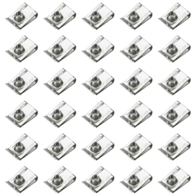 PATIKIL U-Style Clip-On Nut, Regular Extruded U-Nut U-Type Fasteners Hardware Nut for Automotive Metal Cars Motorcycles