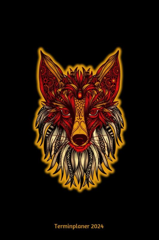Terminplaner 2024: Fuchs Mandala Design Jahresplaner und Kalender von Januar bis Dezember 2024 - Organizer und Zeitplane...