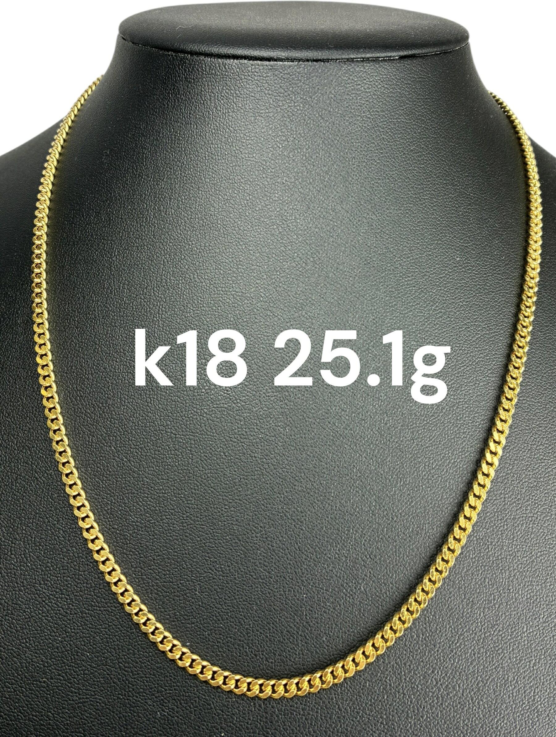 K18 喜平 ネックレス 25.1g 造幣局検定刻印 約50cm 幅4mm イエローゴールド K18YG 2面シングル 喜平ネックレス 18k ゴールドネックレスメンズ 喜平チェーン 喜平金ネックレス 18Kネックレスチェーン メンズ 金ネ...