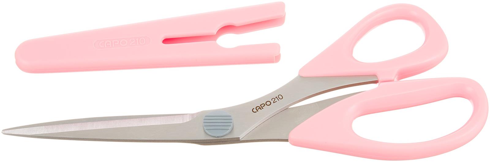 カラー：ピンク◆商品名：Clover ステンレスはさみ CAPO210 ピンク対象性別 :男女共用持ち運びに便利なキャップ付きステンレス製はさみです