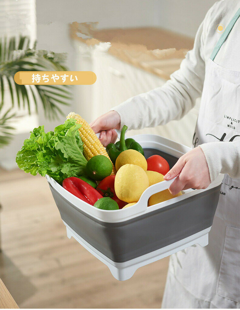 商品詳細 商品素材 素材: PP(ポリプロピレン)　TPR(エラストマー) 重量: 約585g 容量: 約8L 温度: 耐熱温度: 70℃　 耐冷温度: -10℃ サイズ [折り畳み時]　長さ: 約30.5×幅: 約30.5×高さ: 約7c...