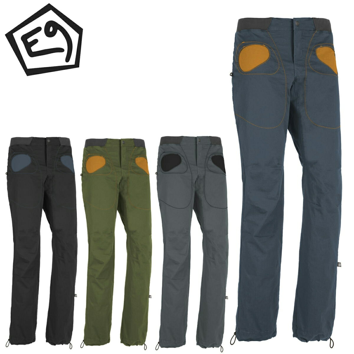 【E9 M's RONDO STORY-S20 S20-UTR006】 E9のメンズといえば「ROND STORY」。 印象的な丸ポケットで色配色がアクセント。 王道ですが、毎年変わるカラーが新鮮です。 ・ウエストはゴム内蔵 ・ウエストコー...