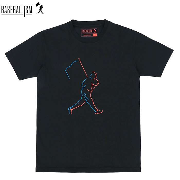 野球をテーマに、遊び心溢れるデザインアパレルを展開 BASEBALLISM エスコンフィールドの看板でもお馴染み。 ビッグロゴTシャツ。 ロゴはネオンオレンジとネオンブルーで陰影を表現。 ・綿混：ポリエステル65％/コットン35％ ・首元は...