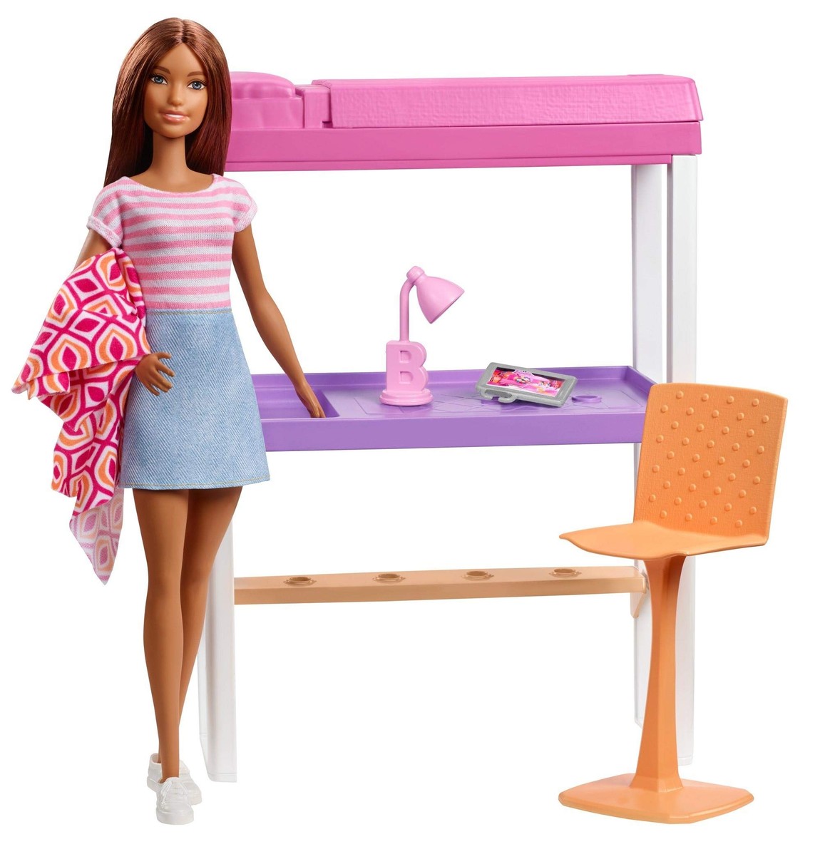 PRODUCT DETAILS バービー ロフトベッド 家具 プレイセット 着せ替え人形 ドール 二段ベッド 変形デスク 椅子 小物付き【商品仕様】・ アイテム種別：ドール・家具プレイセット・ セット内容：バービー人形、ロフトベッド（デスク...
