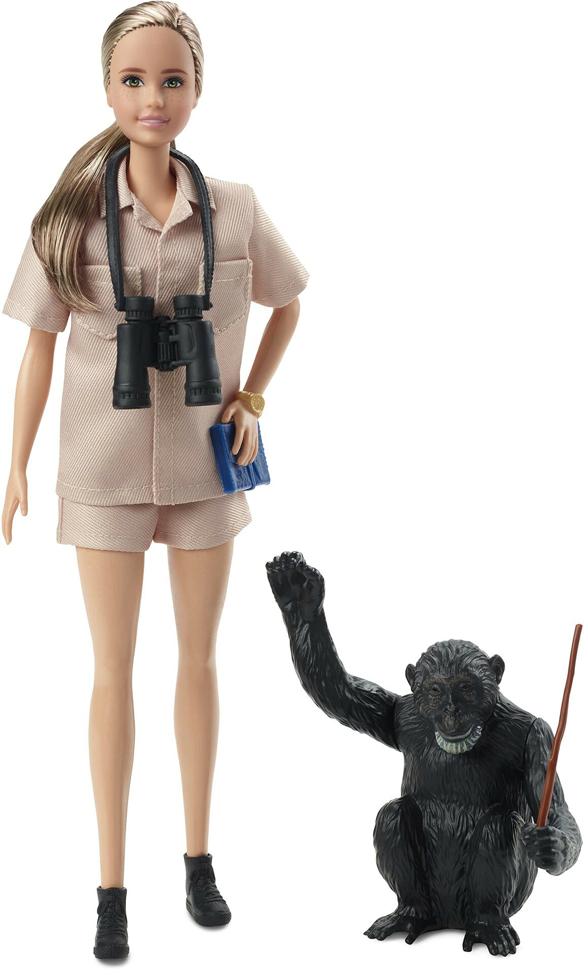 PRODUCT DETAILS バービー インスパイアリング・ウィメン ジェーン・グドール 着せ替え人形 ドール リサイクル素材使用 チンパンジー付き【商品仕様】・ アイテム種別：着せ替え人形・ドール・ シリーズ：インスパイアリング・ウィメ...