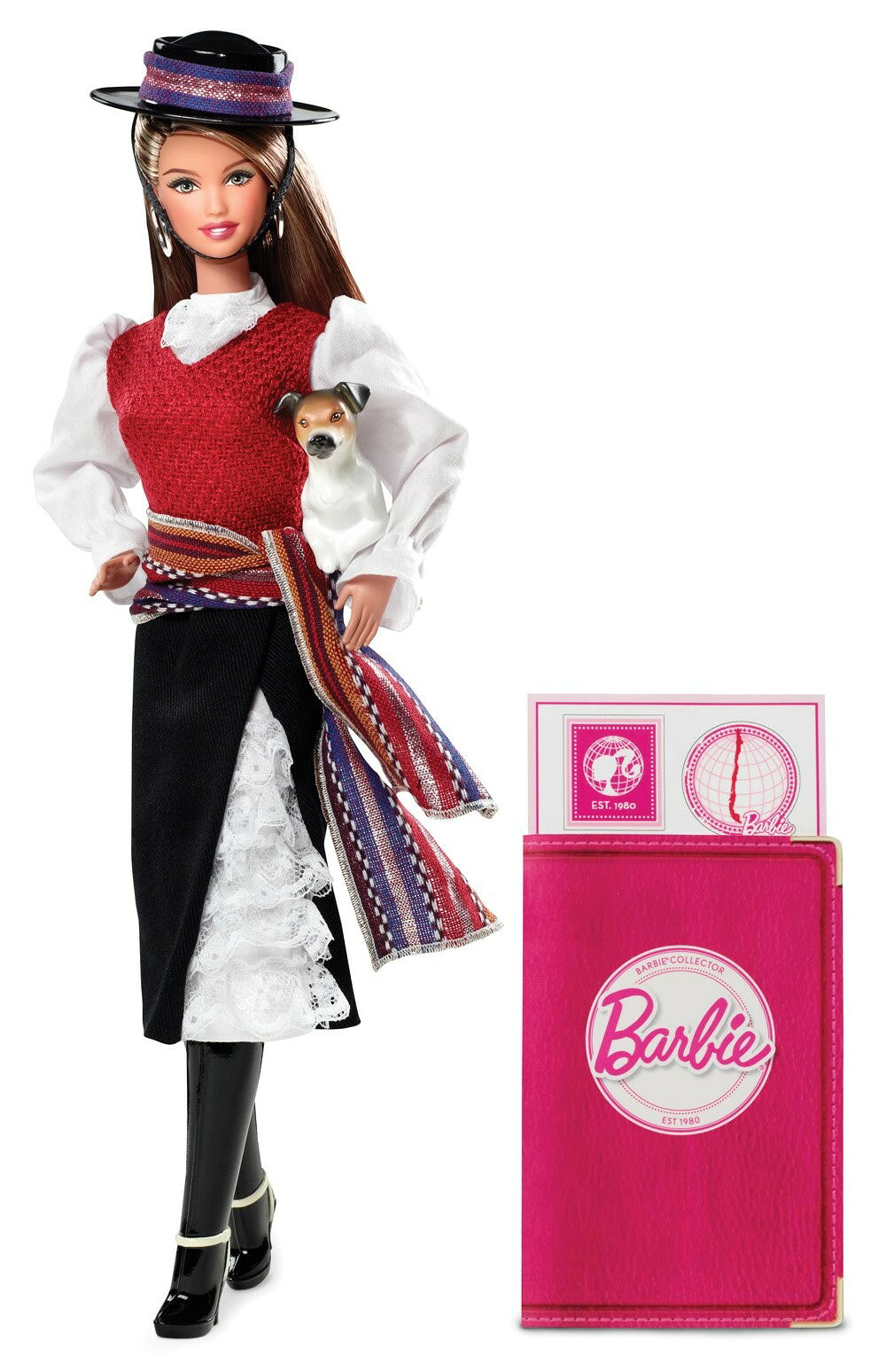 PRODUCT DETAILS バービー ドール・オブ・ザ・ワールド チリ 着せ替え人形 ドール カウガール 犬のフィギュア パスポート ステッカー付属【商品仕様】・ 項目名：着せ替え人形/コレクタードール・ シリーズ：ドール・オブ・ザ・ワ...