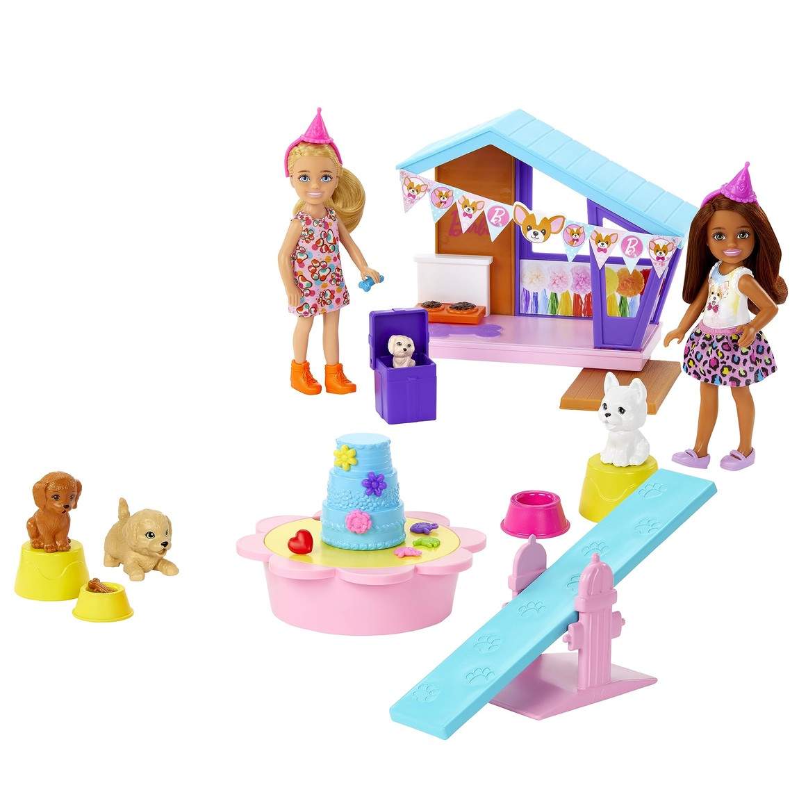 PRODUCT DETAILS バービー チェルシー パピーパーティー プレイセット 子犬 人形 着せ替え人形 おもちゃ おままごと アクセサリー付き【商品仕様】・ アイテム種別：ドール、プレイセット・ 対象年齢：3歳以上・ セット内容：チ...
