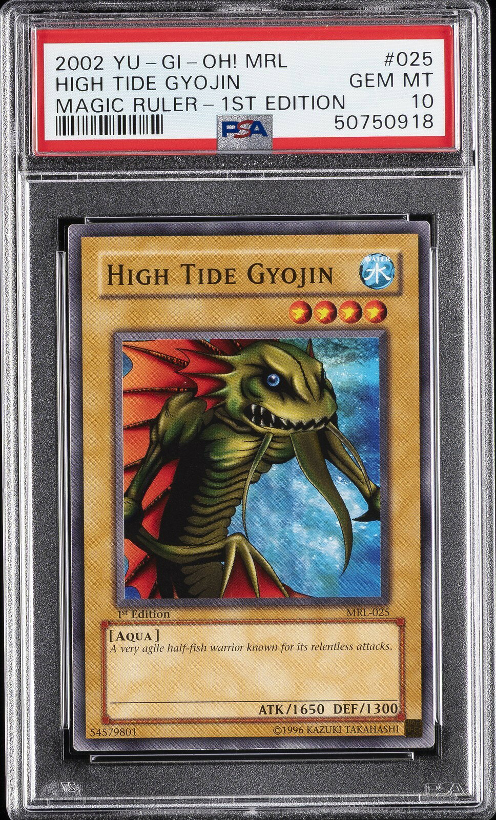 PRODUCT DETAILS 【商品情報】・鑑定機関: PSA・グレード: 10・カード名（キャラクター）: HIGH TIDE GYOJIN・年式・シリーズ（セット名）: 2002 MRL-MAGIC RULER・カード番号: #025...