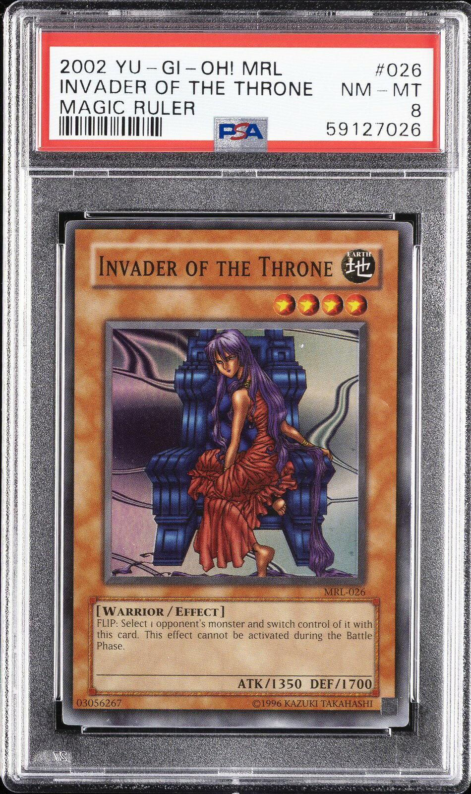 PRODUCT DETAILS 【商品情報】・鑑定機関：PSA・グレード：8・カード名（キャラクター）：INVADER OF THE THRONE・年式・シリーズ（セット名）：2002 MRL-MAGIC RULER・カード番号：#026・...