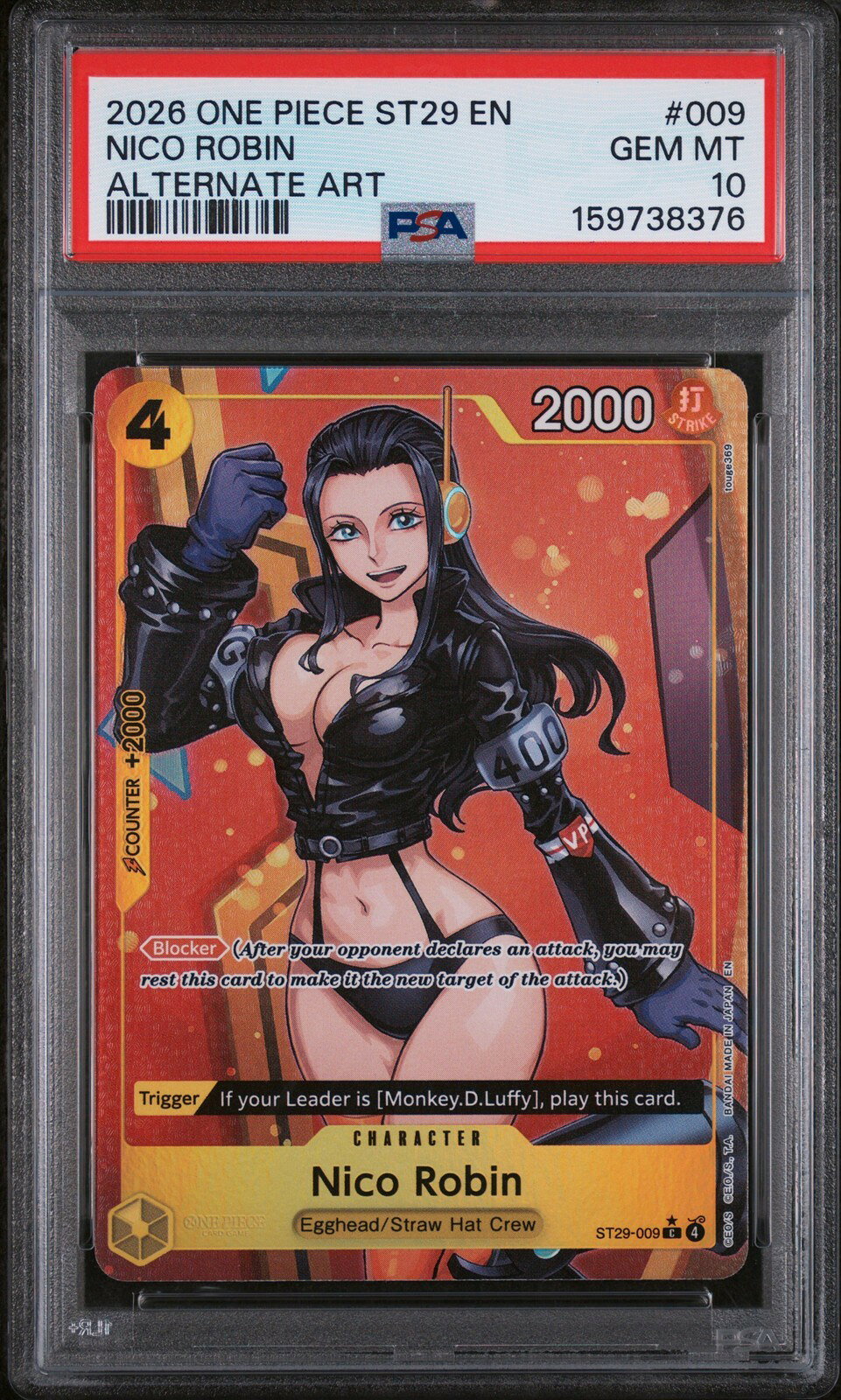 PRODUCT DETAILS 【商品情報】・鑑定機関：PSA・グレード：10・カード名（キャラクター）：NICO ROBIN (ニコ・ロビン)・年式・シリーズ（セット名）：2026 STARTER DECK ST29-EGGHEAD・カー...