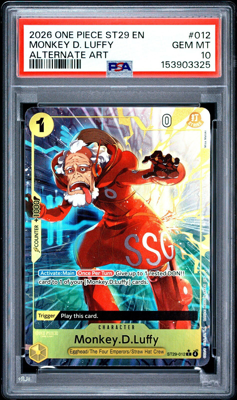 PRODUCT DETAILS 【商品情報】・鑑定機関：PSA・グレード：10・カード名（キャラクター）：MONKEY D. LUFFY（モンキー・D・ルフィ）・年式・シリーズ（セット名）：2026 STARTER DECK ST29-EG...