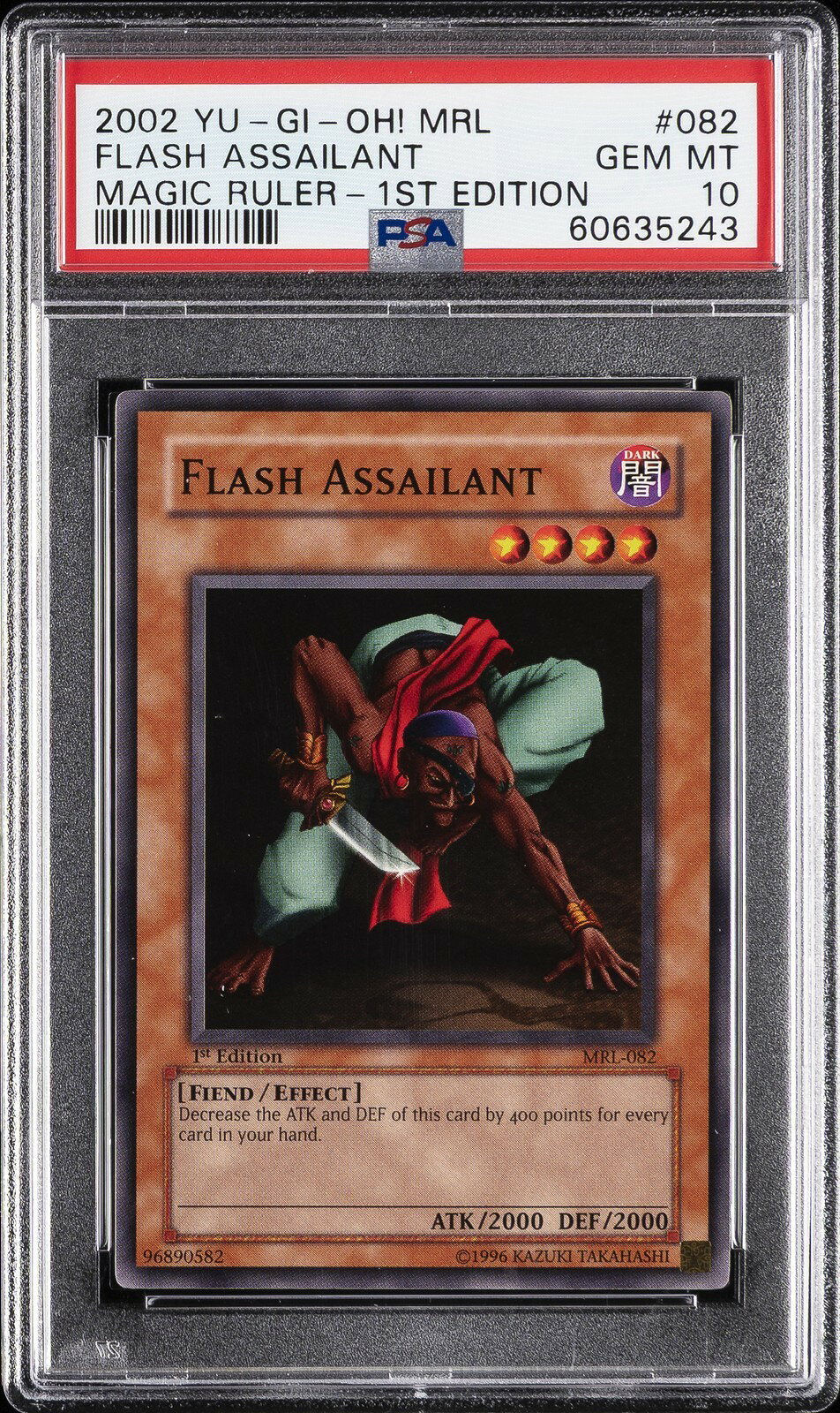 PRODUCT DETAILS 【商品情報】・鑑定機関：PSA・グレード：10・カード名（キャラクター）：FLASH ASSAILANT（フラッシュ・アサラント）・年式・シリーズ（セット名）：2002 MRL-MAGIC RULER 1ST...