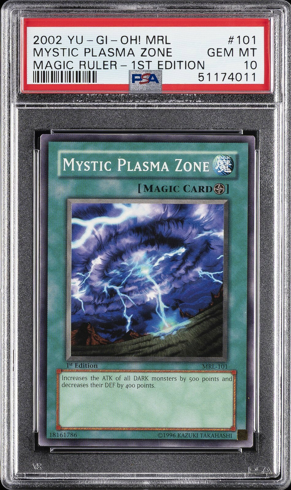 PRODUCT DETAILS 【商品情報】・鑑定機関:PSA・グレード:10・カード名（キャラクター）:MYSTIC PLASMA ZONE・年式・シリーズ（セット名）:2002 MRL-MAGIC RULER 1ST EDITION・カ...