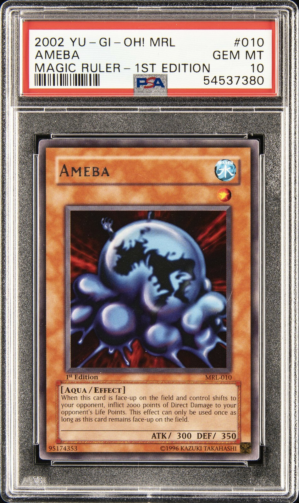 PRODUCT DETAILS 【商品情報】・鑑定機関:PSA・グレード:10・カード名（キャラクター）:AMEBA・年式・シリーズ（セット名）:2002 MRL-MAGIC RULER・カード番号:#010・種別:1ST ED・シリアル:...