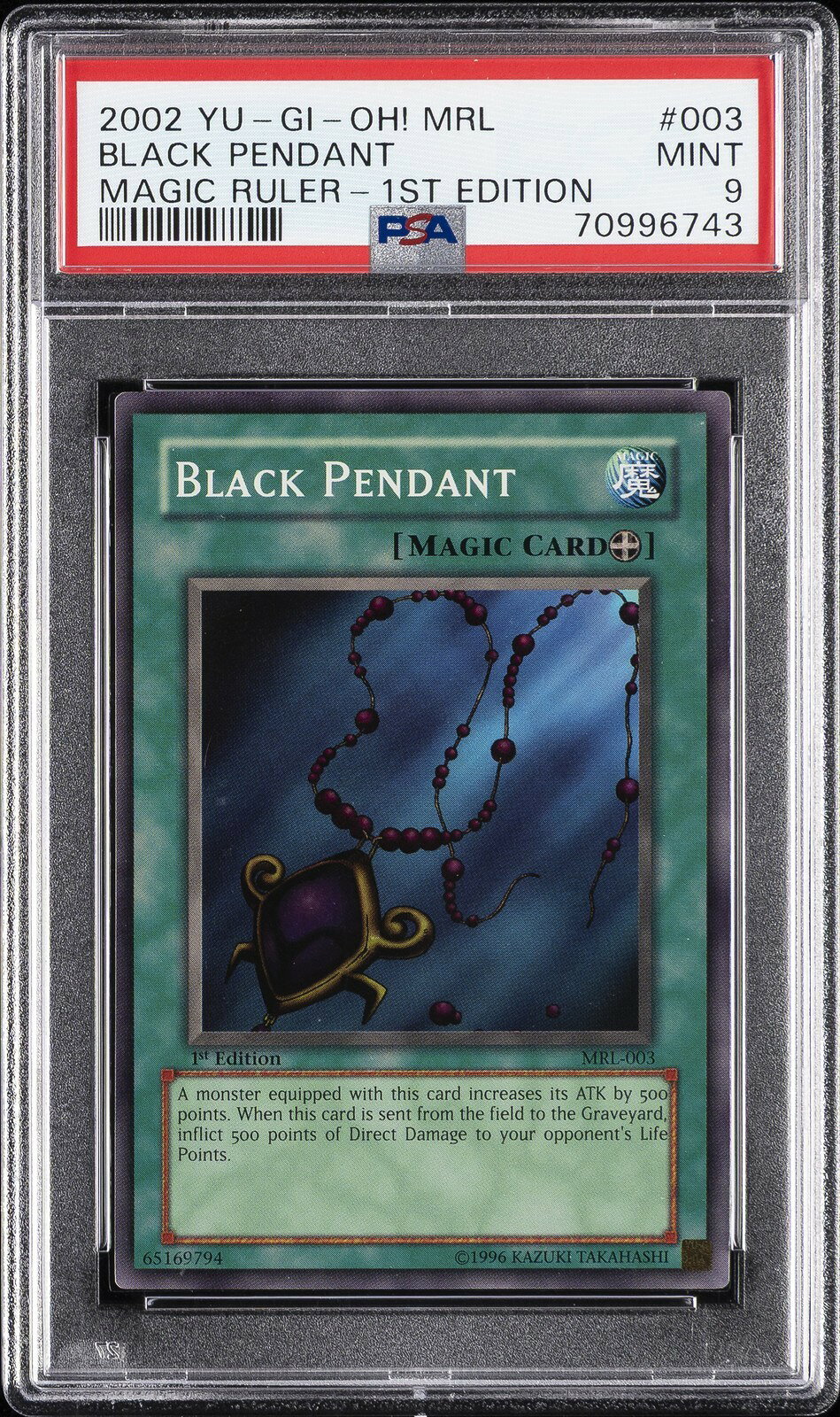 PRODUCT DETAILS 【商品情報】・鑑定機関：PSA・グレード：9・カード名（キャラクター）：ブラック・ペンダント (BLACK PENDANT)・年式・シリーズ（セット名）：2002 MRL-MAGIC RULER 1ST ED...