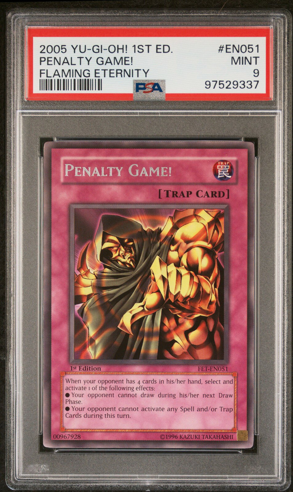 PRODUCT DETAILS 【商品情報】・鑑定機関：PSA・グレード：9・カード名（キャラクター）：PENALTY GAME!・年式・シリーズ（セット名）：2005 FET-FLAMING ETERNITY 1ST EDITION・カー...