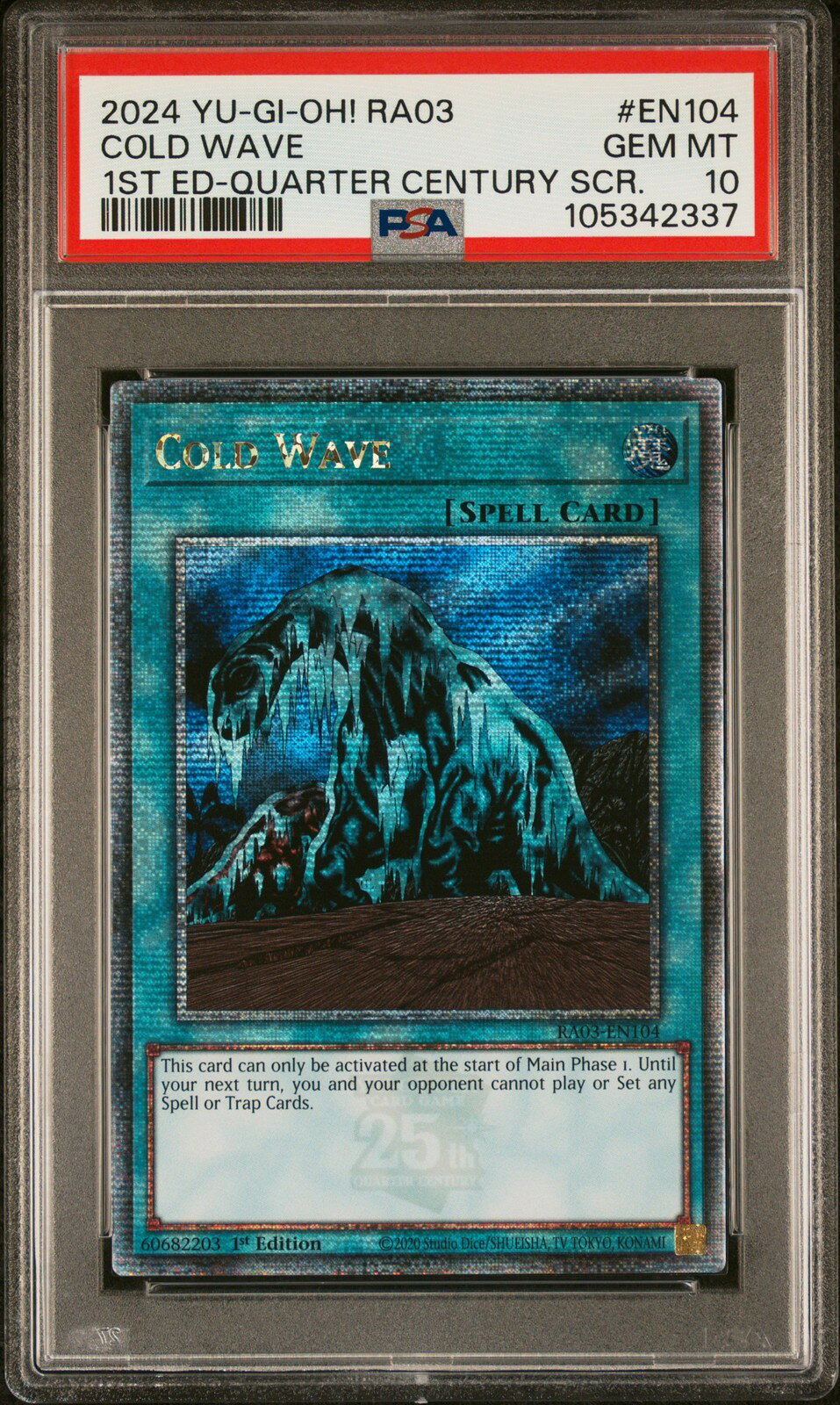 PRODUCT DETAILS 【商品情報】・鑑定機関：PSA・グレード：10・カード名（キャラクター）：COLD WAVE (コールド・ウェーブ)・年式・シリーズ（セット名）：2024 RA03-QUARTER CENTURY BONAN...