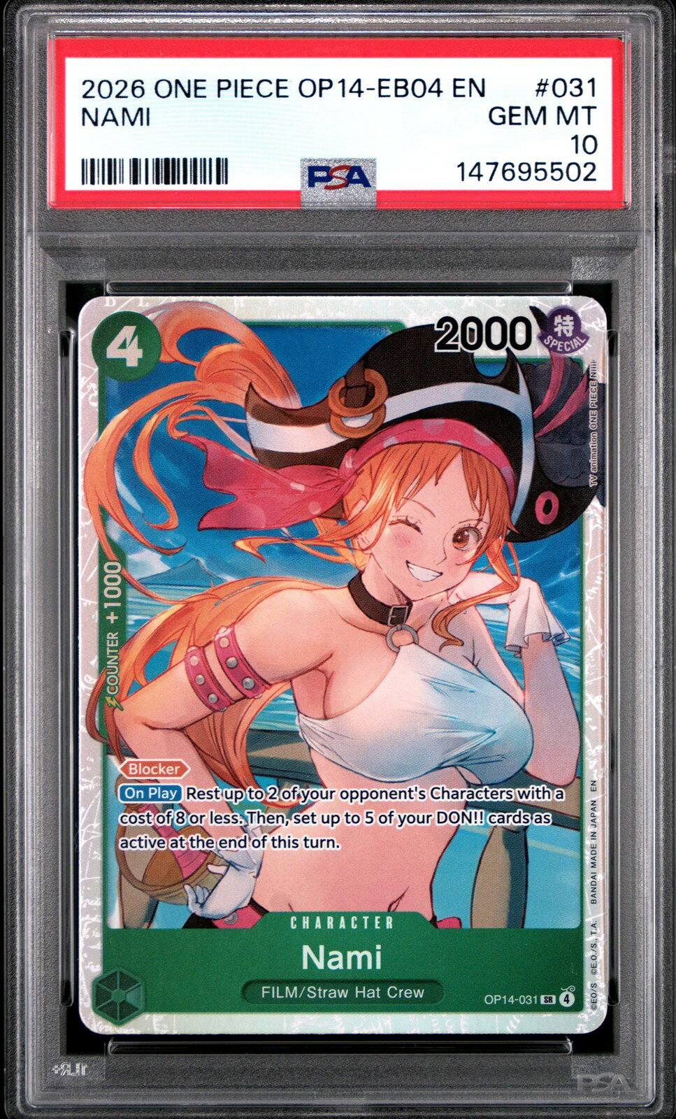 PRODUCT DETAILS 【商品情報】・鑑定機関: PSA・グレード: 10・カード名（キャラクター）: ナミ NAMI・年式・シリーズ（セット名）: 2026 ONE PIECE OP14-EB04-THE AZURE SEA'S ...