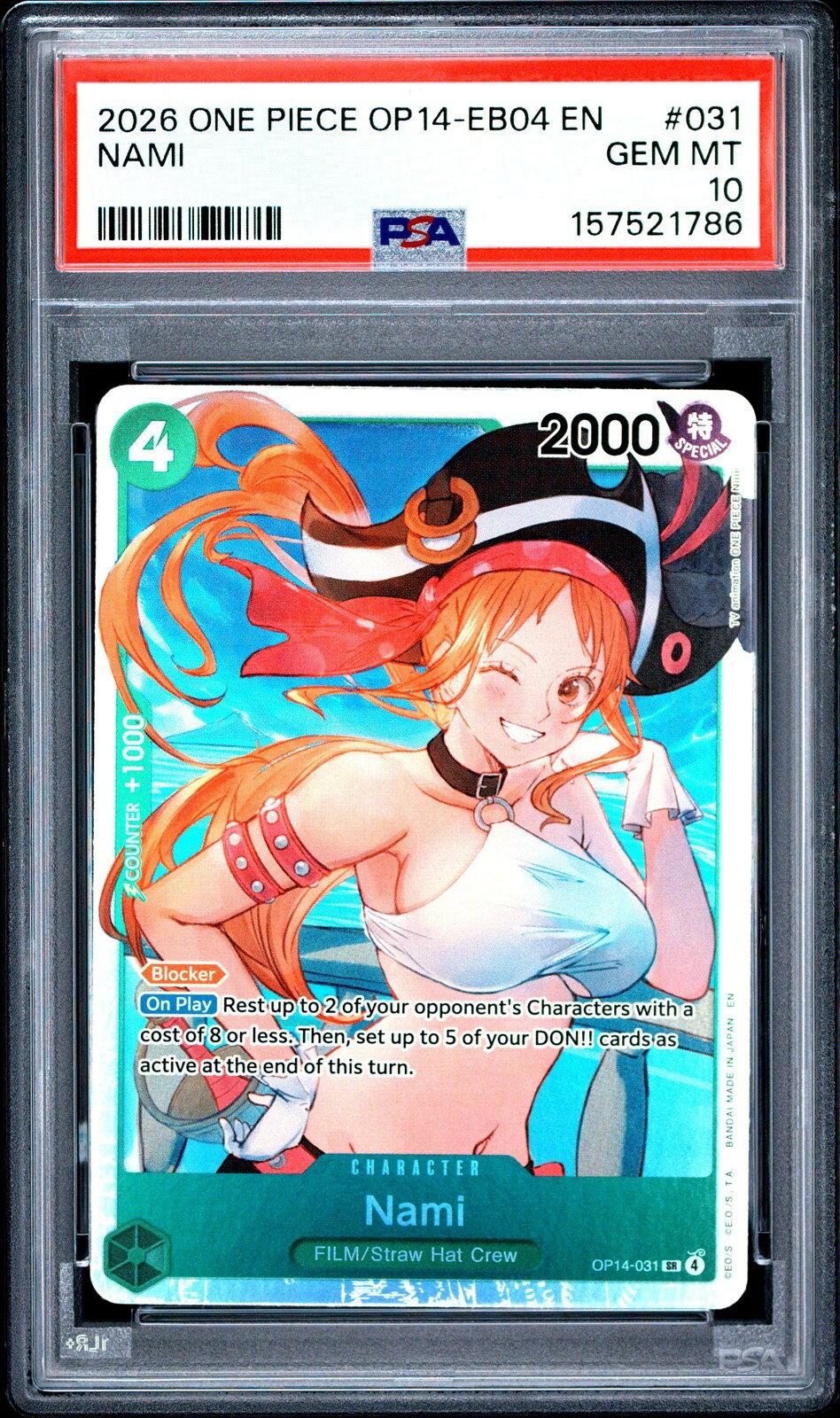 PRODUCT DETAILS 【商品情報】・鑑定機関: PSA・グレード: 10・カード名（キャラクター）: NAMI (ナミ)・年式・シリーズ（セット名）: 2026 ONE PIECE OP14-EB04-THE AZURE SEA'...