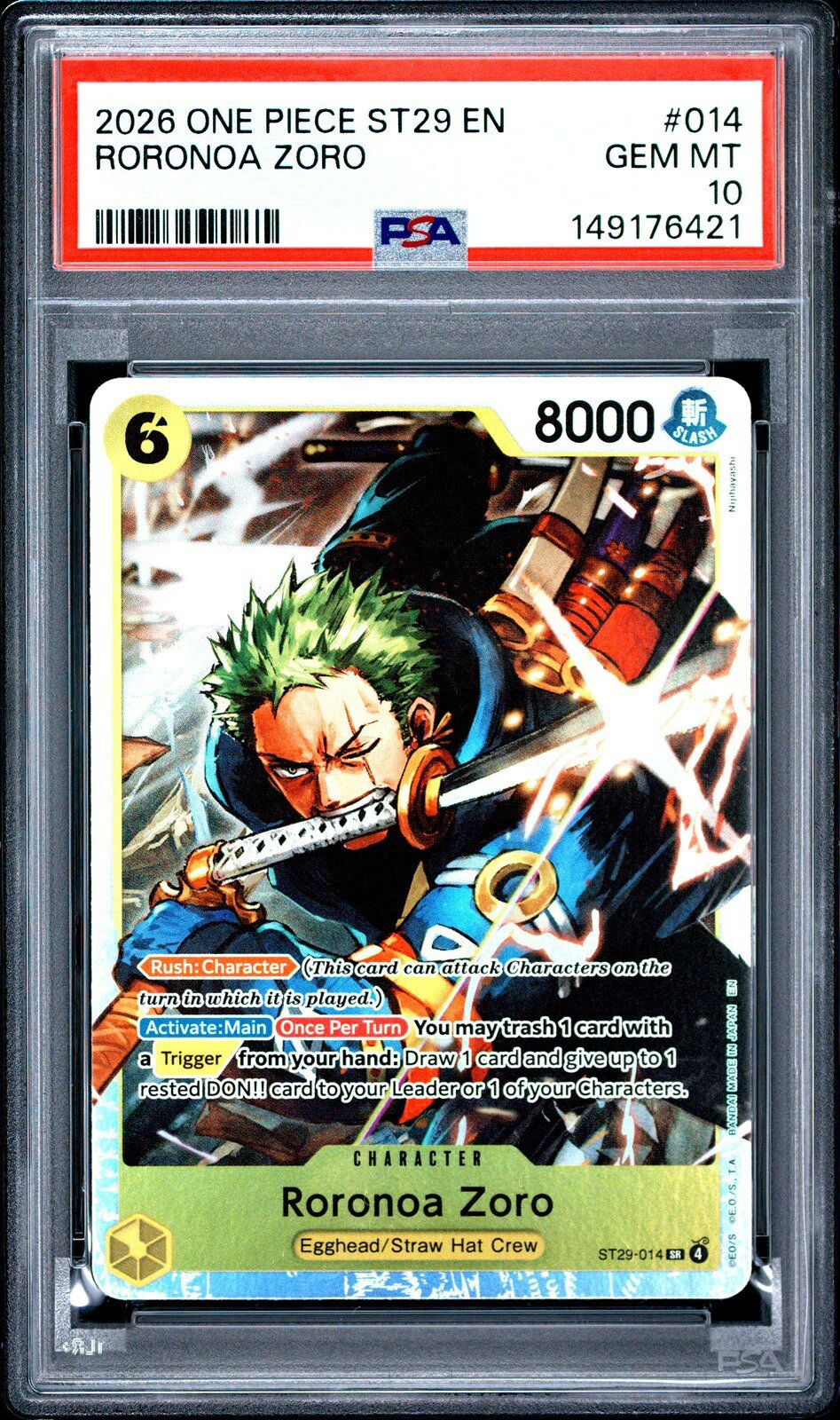 PRODUCT DETAILS 【商品情報】・鑑定機関: PSA・グレード: 10・カード名（キャラクター）: ロロノア・ゾロ (RORONOA ZORO)・年式・シリーズ（セット名）: 2026 ONE PIECE STARTER DEC...