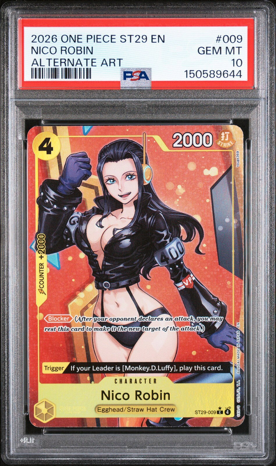 PRODUCT DETAILS 【商品情報】・鑑定機関: PSA・グレード: 10・カード名（キャラクター）: NICO ROBIN (ニコ・ロビン)・年式・シリーズ（セット名）: 2026 STARTER DECK ST29-EGGHEA...