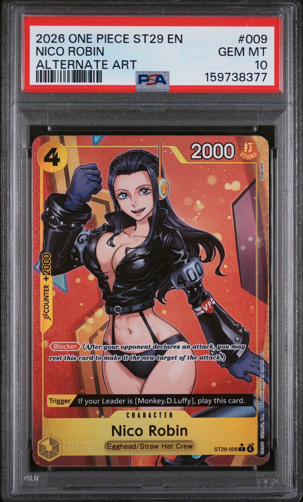 PRODUCT DETAILS 【商品情報】・鑑定機関: PSA・グレード: 10・カード名（キャラクター）: NICO ROBIN（ニコ・ロビン）・年式・シリーズ（セット名）: 2026 STARTER DECK ST29-EGGHEAD...