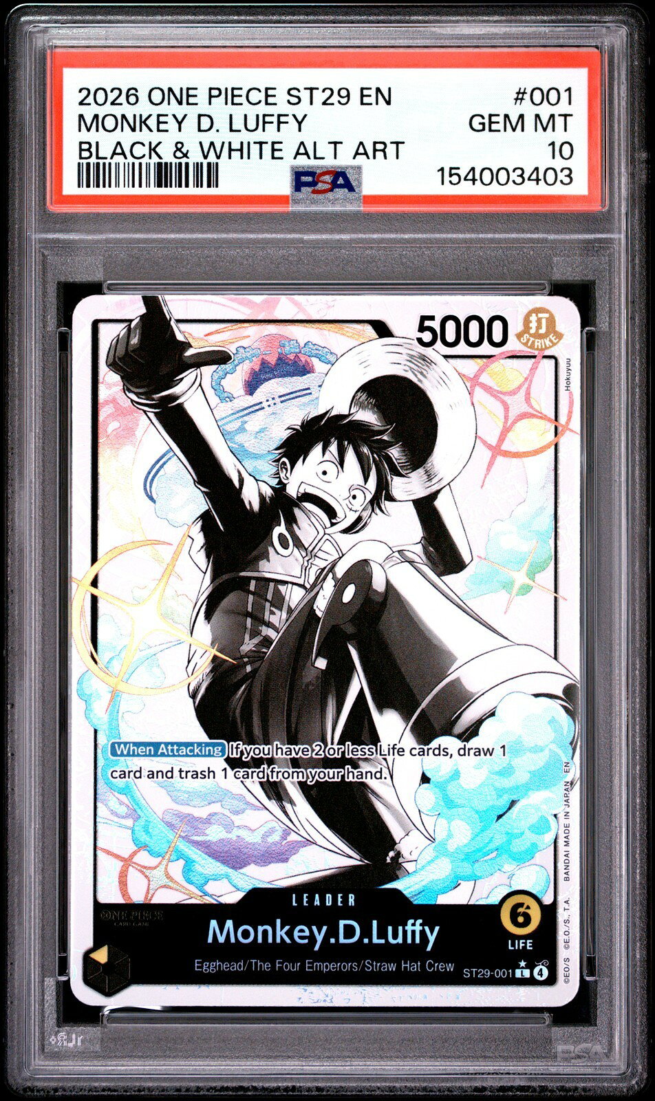 PRODUCT DETAILS 【商品情報】・鑑定機関: PSA・グレード: 10・カード名（キャラクター）: モンキー・D・ルフィ (MONKEY D. LUFFY)・年式・シリーズ（セット名）: 2026 ONE PIECE START...