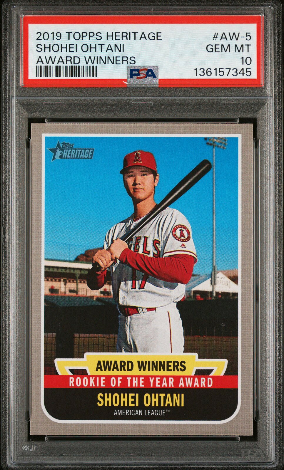 PRODUCT DETAILS MLB 2019 TOPPS HERITAGE AWARD WINNERS 大谷翔平 #AW-5 PSA10 鑑定済【商品情報】・鑑定機関：PSA・グレード：10・選手：大谷翔平選手・年式・シリーズ：2019...