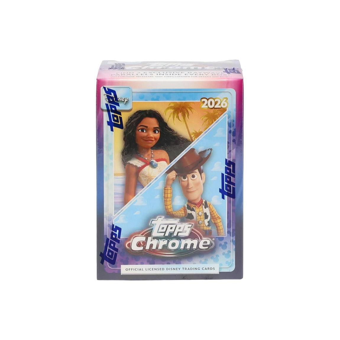 PRODUCT DETAILS ディズニー英語版 2026 Topps Disney Chrome ブラスターボックス【商品仕様】1箱：8パック / 1パック：4枚 / 総枚数：32枚【ボックス封入内容（メーカー公表の平均）】・Raywav...