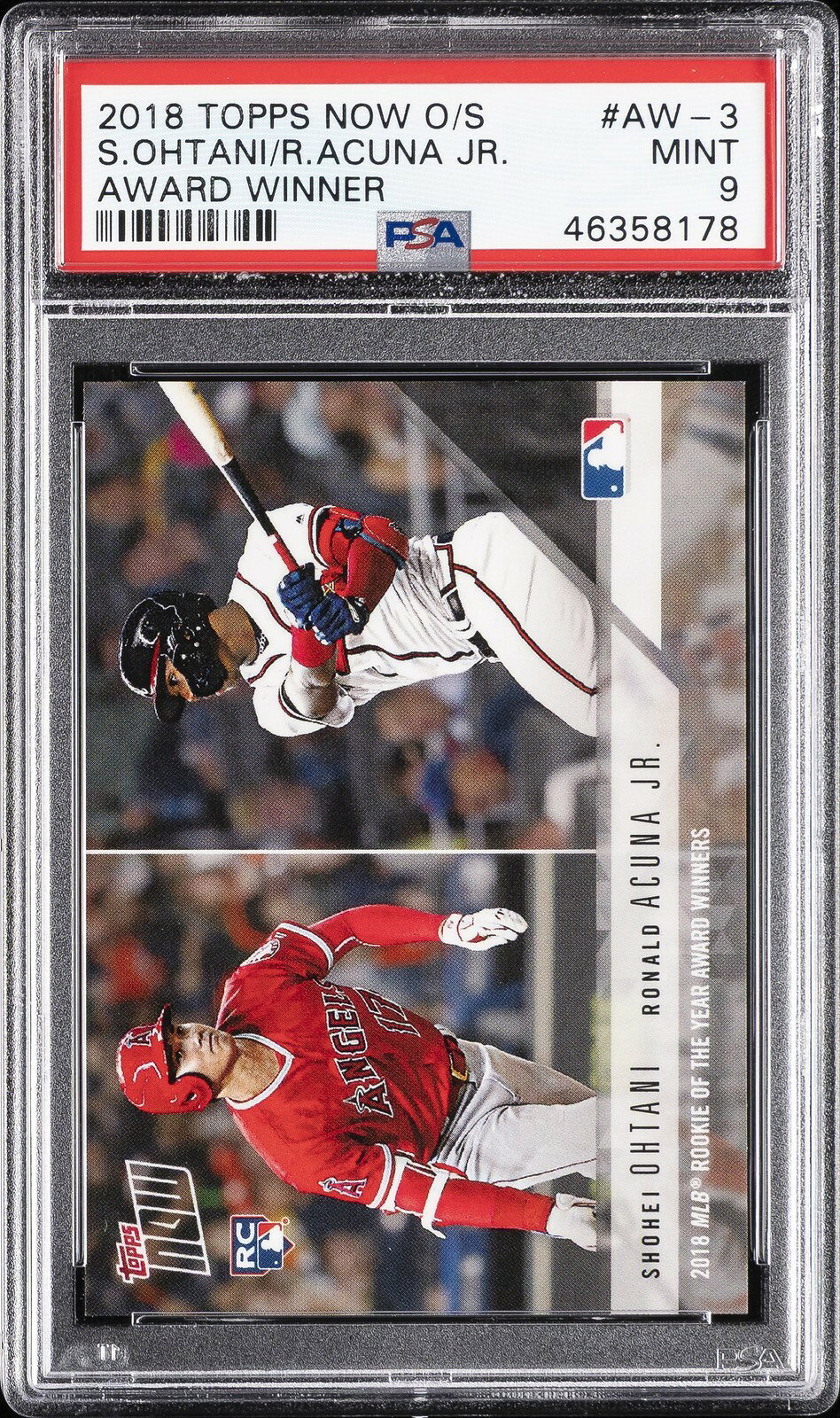 PRODUCT DETAILS MLB 2018 TOPPS NOW OFF-SEASON AWARD WINNER ロナルド・アクーニャ・ジュニア/大谷翔平 PSA 9 鑑定済【中古】【商品情報】・鑑定機関：PSA・グレード：9・選手：ロ...