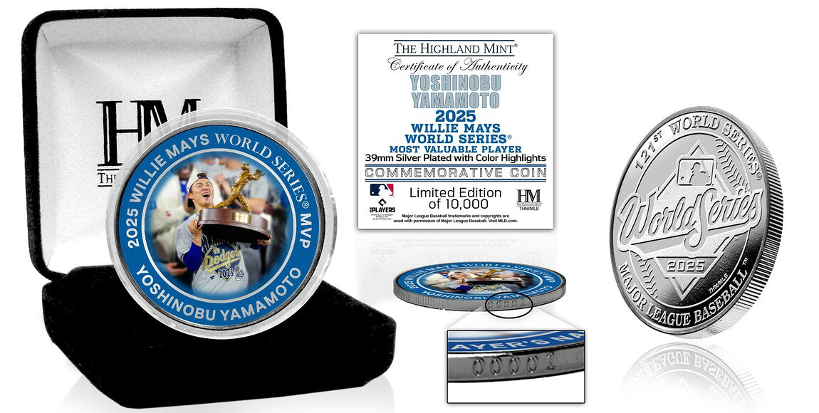 PRODUCT DETAILS MLB 山本由伸 ロサンゼルス・ドジャース 2025 World Series MVP シルバーコイン【商品情報】・選手：山本由伸選手・チーム：ロサンゼルス・ドジャース・出来事・受賞：2025 World S...
