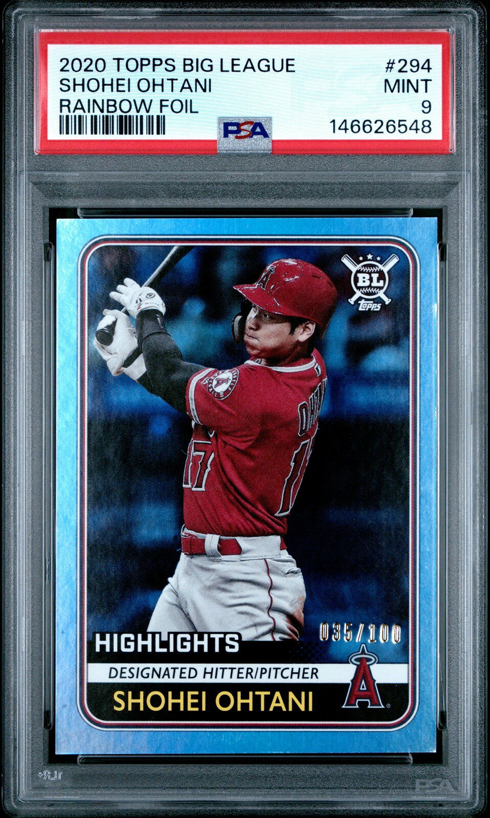 PRODUCT DETAILS MLB 2020 Topps Big League 大谷翔平 Rainbow Foil #294 035/100 PSA 9 鑑定済【中古】【商品情報】・鑑定機関：PSA・グレード：9・選手：大谷翔平 選手・...