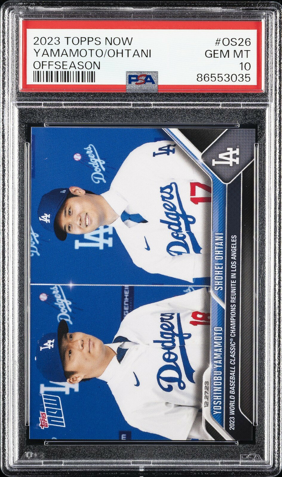 PRODUCT DETAILS MLB 2023 TOPPS NOW OFFSEASON 大谷翔平 山本由伸 #OS26 PSA10 鑑定済【中古】【商品情報】・鑑定機関：PSA・グレード：10・選手：大谷翔平 選手 / 山本由伸 選手・年...