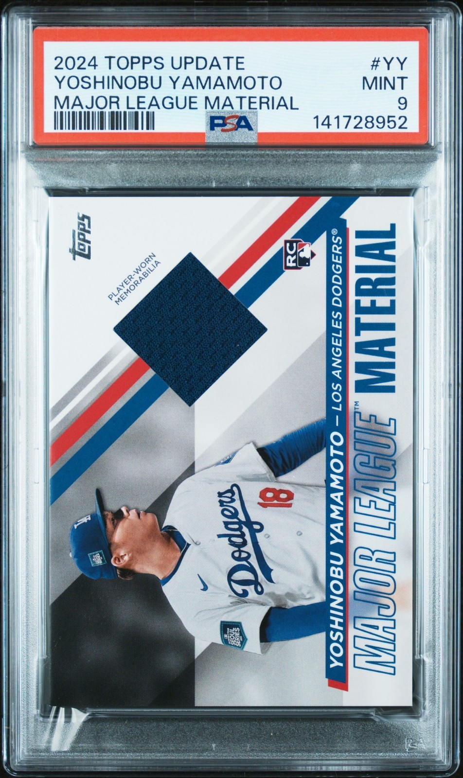 PRODUCT DETAILS MLB 2024 Topps Update Major League Materials 山本由伸 #YY PSA 9 鑑定済【中古】【商品情報】・鑑定機関：PSA・グレード：9・選手：山本由伸 選手・年式・...