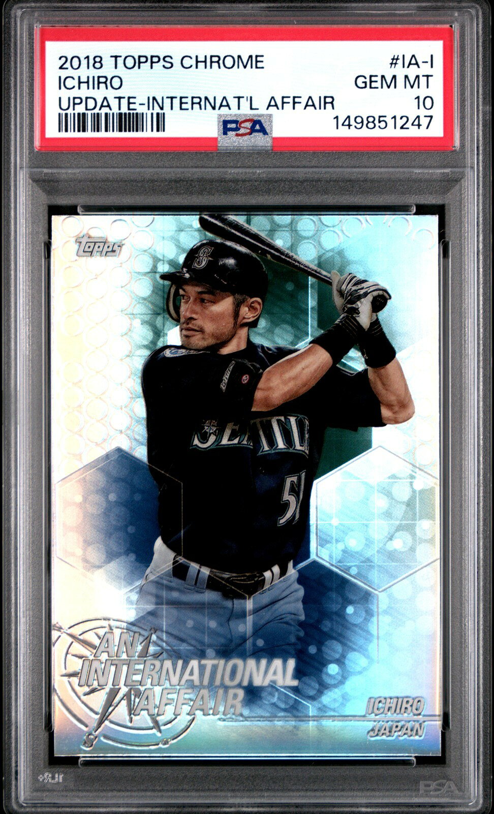 PRODUCT DETAILS MLB 2018 TOPPS CHROME UPDATE AN INTERNATIONAL AFFAIR イチロー #IA-I PSA 10 鑑定済【中古】【商品情報】・鑑定機関：PSA・グレード：10・選手...