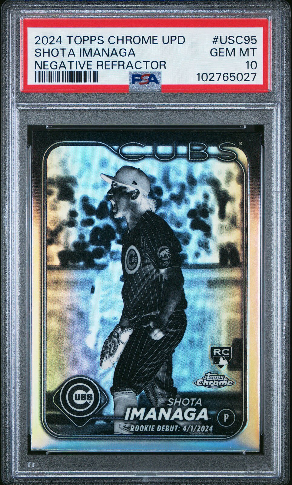 PRODUCT DETAILS MLB 2024 Topps Chrome Update 今永昇太 Negative Refractor #USC95 PSA 10 鑑定済【中古】【商品情報】・鑑定機関：PSA・グレード：10・選手：今永昇...