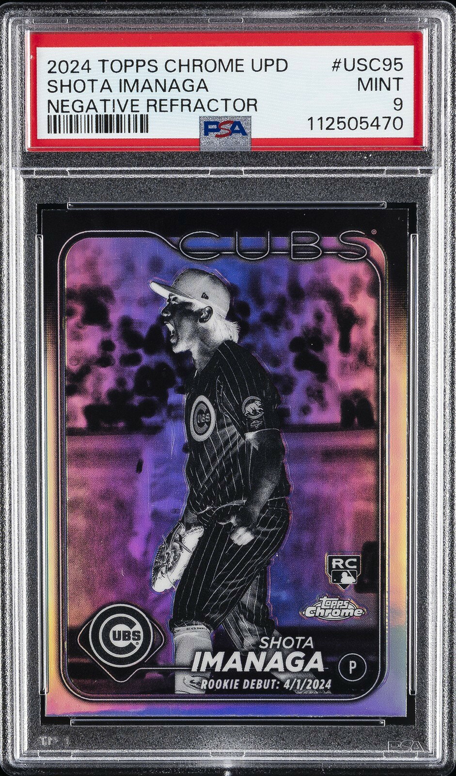 PRODUCT DETAILS MLB 2024 Topps Chrome Update 今永昇太 Negative Refractor #USC95 PSA 9 鑑定済【中古】【商品情報】・鑑定機関：PSA・グレード：9・選手：今永昇太 ...