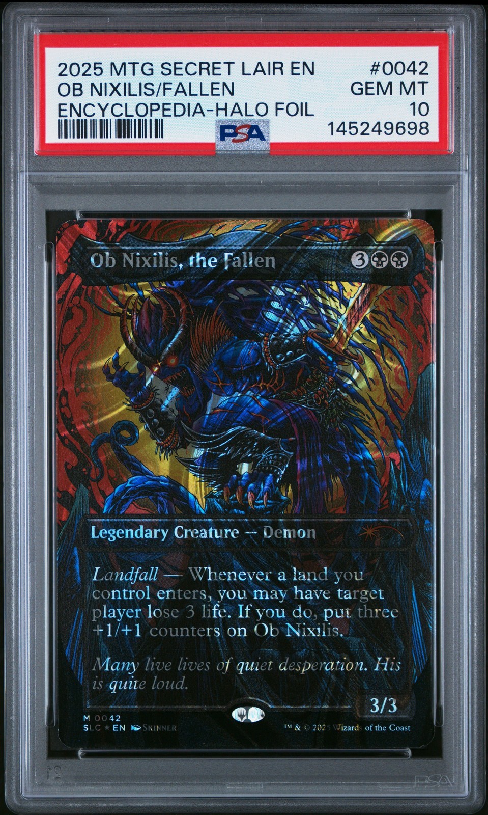 PRODUCT DETAILS 【商品情報】・鑑定機関：PSA・グレード：10・カード名（キャラクター）：OB NIXILIS, THE FALLEN・年式・シリーズ（セット名）：2025 SECRET LAIR COUNTDOWN KIT...