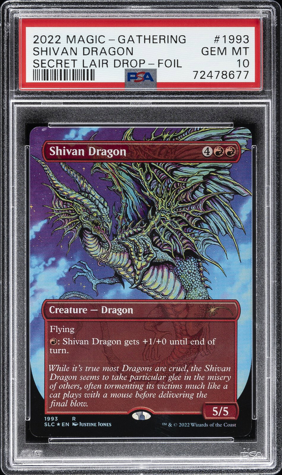 PRODUCT DETAILS 【商品情報】・鑑定機関：PSA・グレード：10・カード名（キャラクター）：Shivan Dragon（シヴァン・ドラゴン）・年式・シリーズ（セット名）：2022 Secret Lair Drop・カード番号：...
