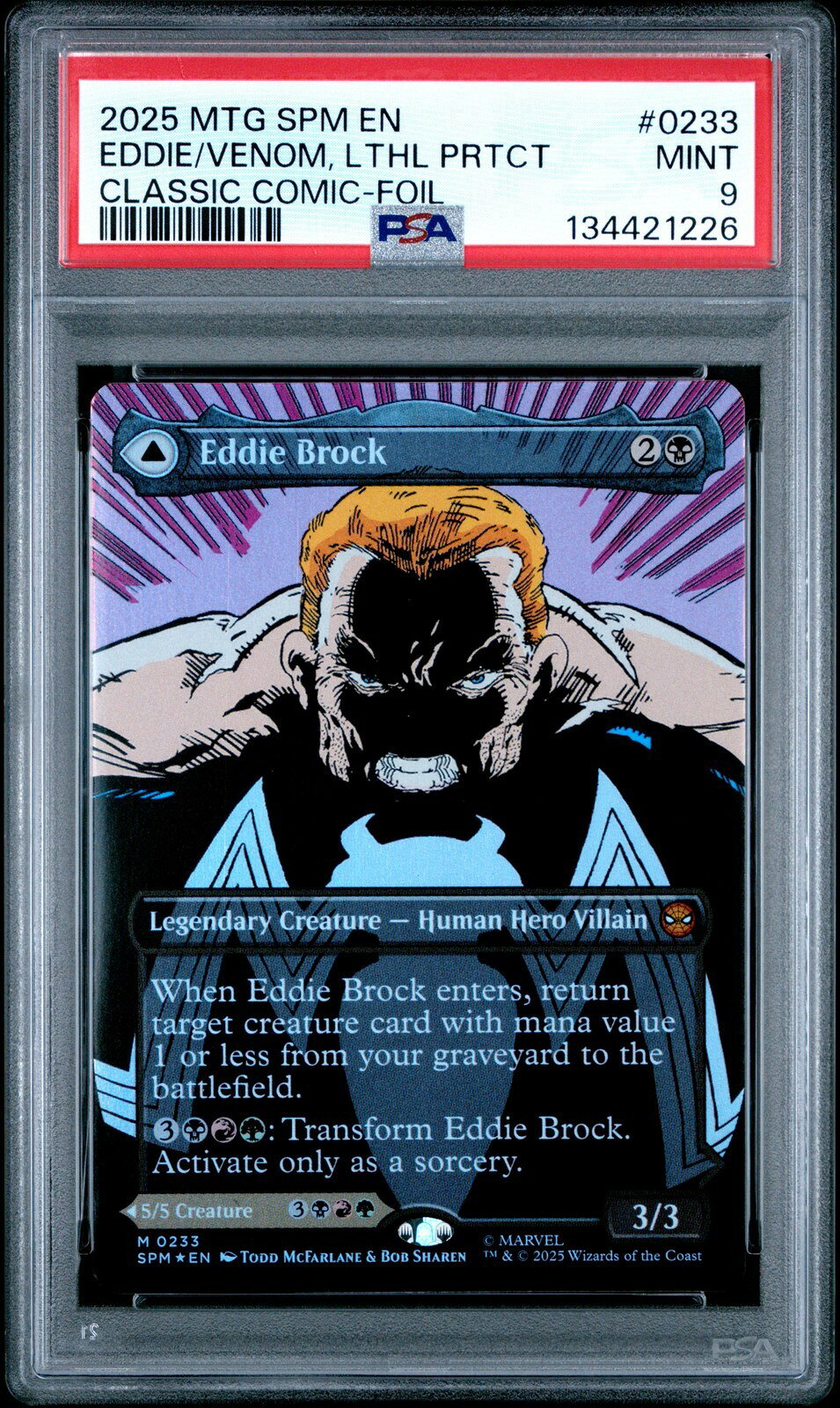 PRODUCT DETAILS 【商品情報】・鑑定機関：PSA・グレード：9・カード名（キャラクター）：EDDIE BROCK/VENOM, LETHAL PROTECTOR・年式・シリーズ（セット名）：2025 MTG MARVEL'S ...
