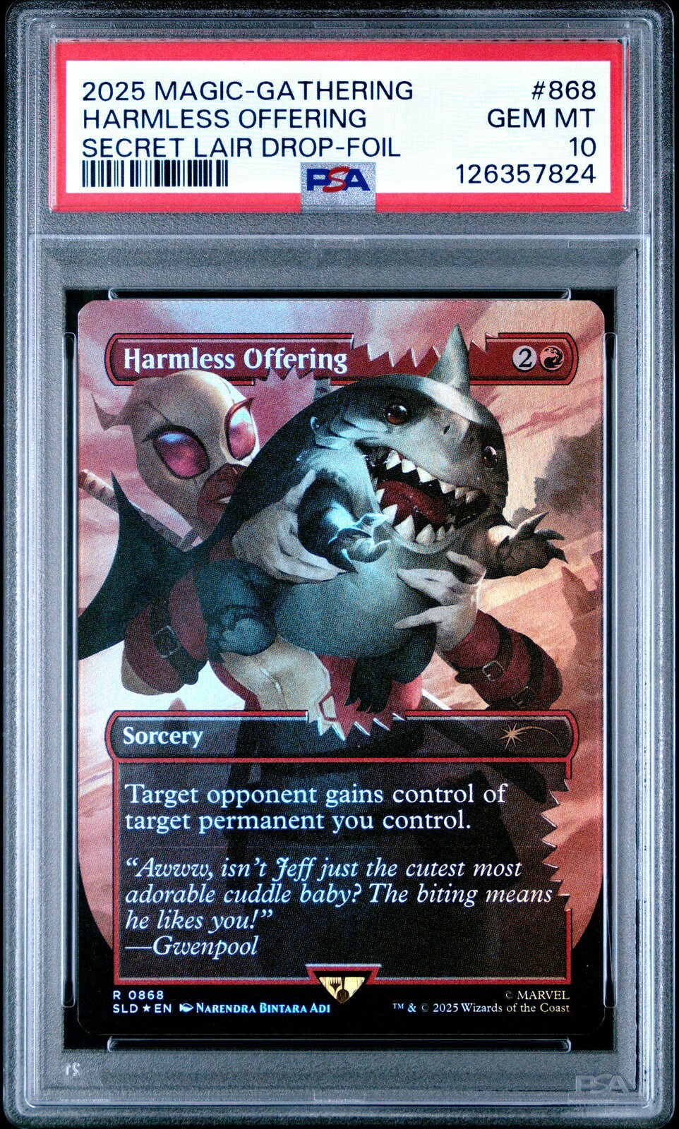 PRODUCT DETAILS 【商品情報】・鑑定機関: PSA・グレード: 10・カード名（キャラクター）: HARMLESS OFFERING・年式・シリーズ（セット名）: 2025 SECRET LAIR DROP MARVEL'S ...