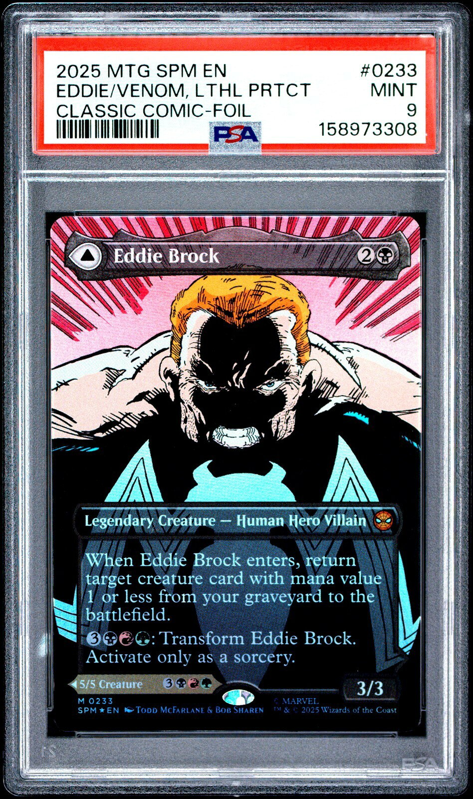PRODUCT DETAILS 【商品情報】・鑑定機関:PSA・グレード:9・カード名（キャラクター）:EDDIE BROCK/VENOM, LETHAL PROTECTOR・年式・シリーズ（セット名）:2025 MARVEL'S SPID...