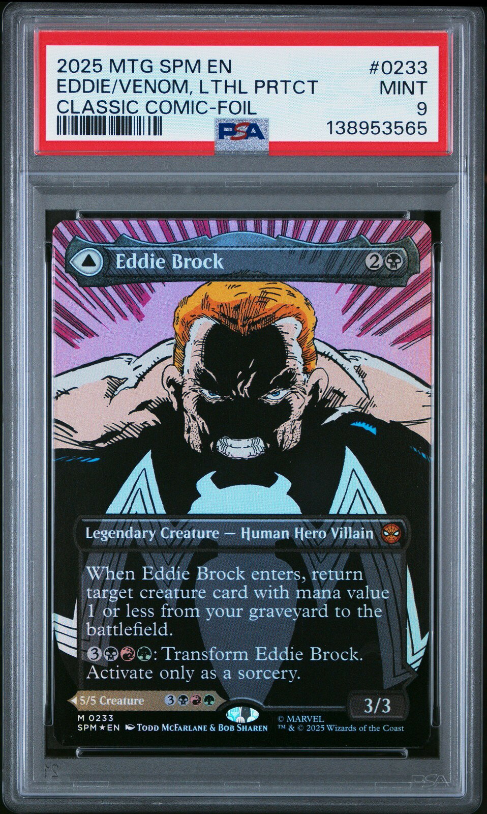 PRODUCT DETAILS 【商品情報】・鑑定機関: PSA・グレード: 9・カード名（キャラクター）: EDDIE BROCK/VENOM, LETHAL PROTECTOR・年式・シリーズ（セット名）: 2025 MTG MARVE...