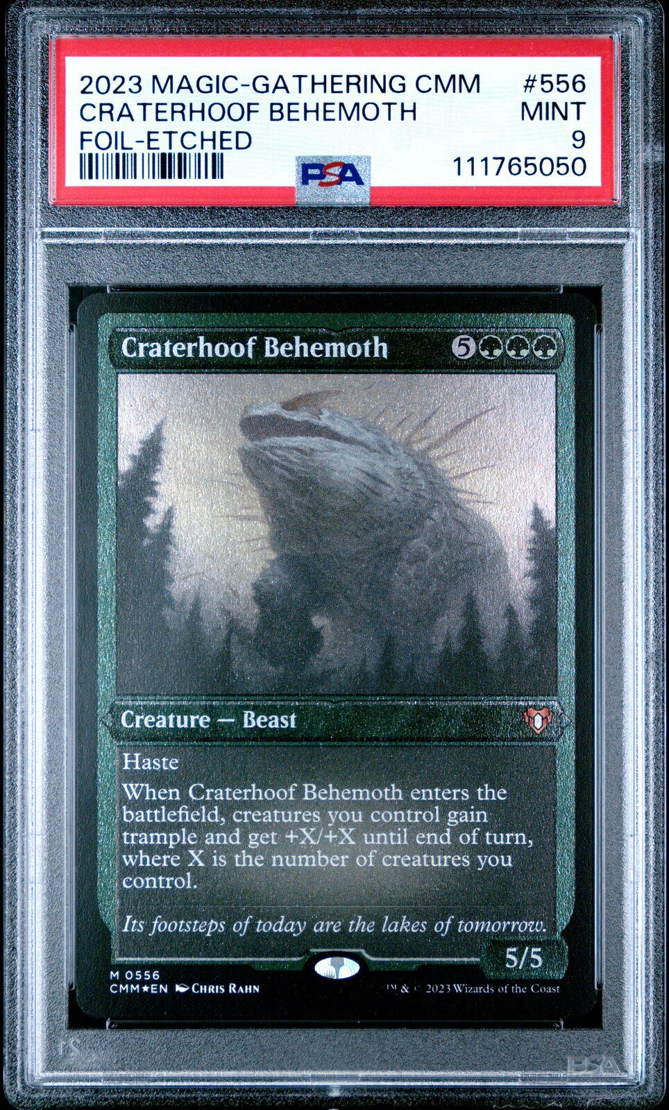 PRODUCT DETAILS 【商品情報】・鑑定機関: PSA・グレード: 9・カード名（キャラクター）: CRATERHOOF BEHEMOTH (クレーターホーフのビヒモス)・年式・シリーズ（セット名）: 2023 COMMANDER...