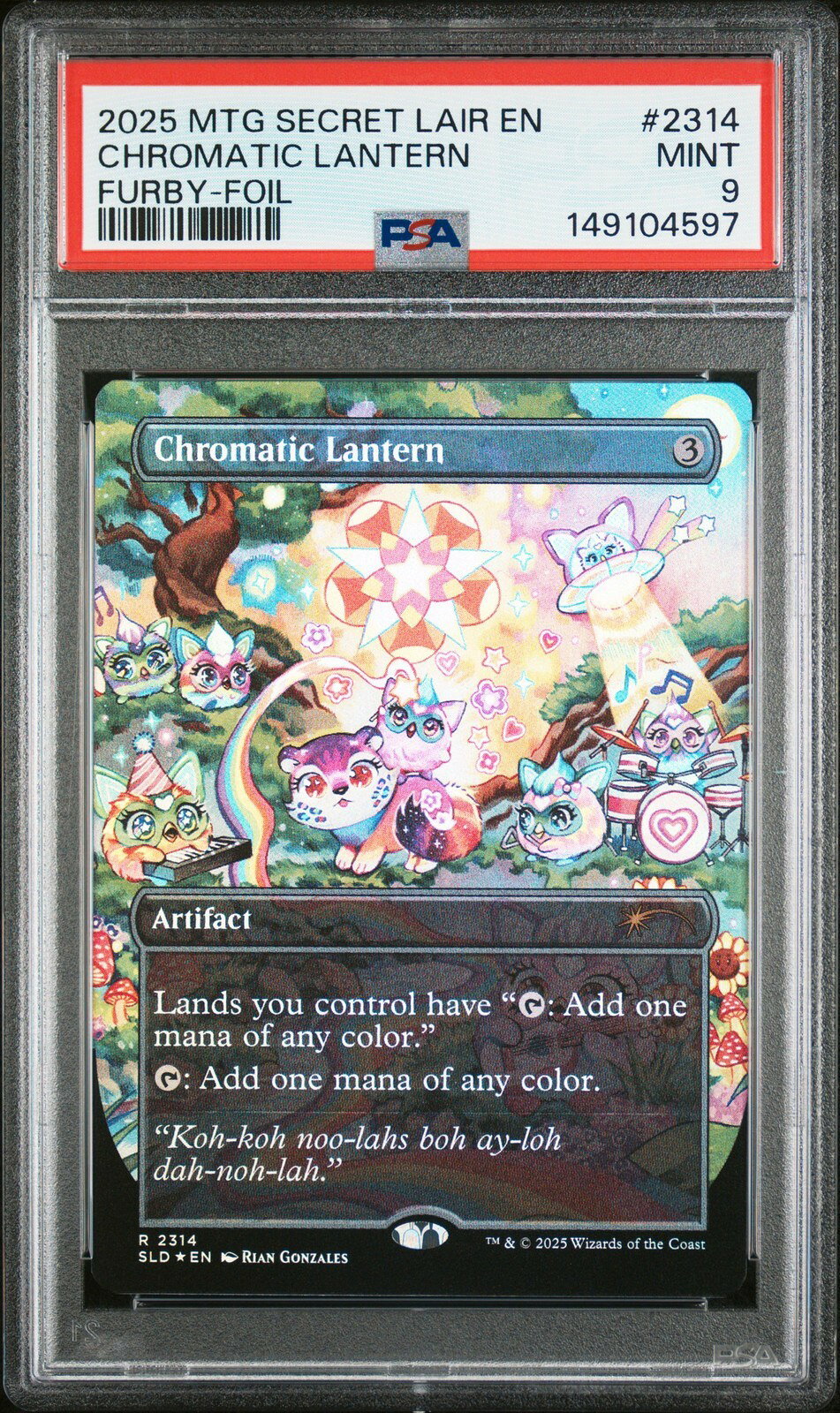 PRODUCT DETAILS 【商品情報】・鑑定機関：PSA・グレード：9・カード名（キャラクター）：CHROMATIC LANTERN・年式・シリーズ（セット名）：2025 SECRET LAIR DROP FURBY: DOO-AY ...