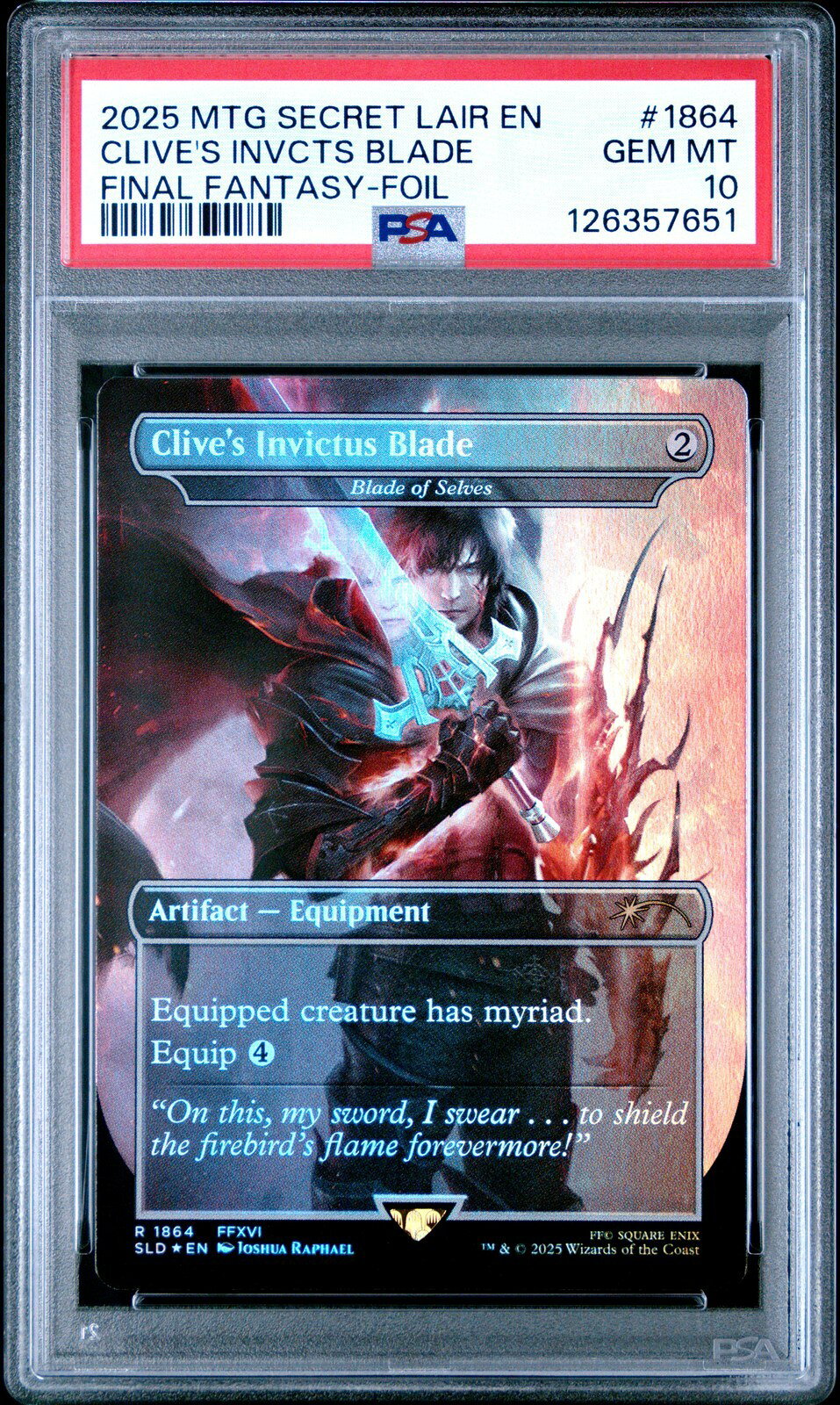 PRODUCT DETAILS 【商品情報】・鑑定機関：PSA・グレード：10・カード名（キャラクター）：CLIVE'S INVICTUS BLADE・年式・シリーズ（セット名）：2025 SECRET LAIR DROP・カード番号：#1...