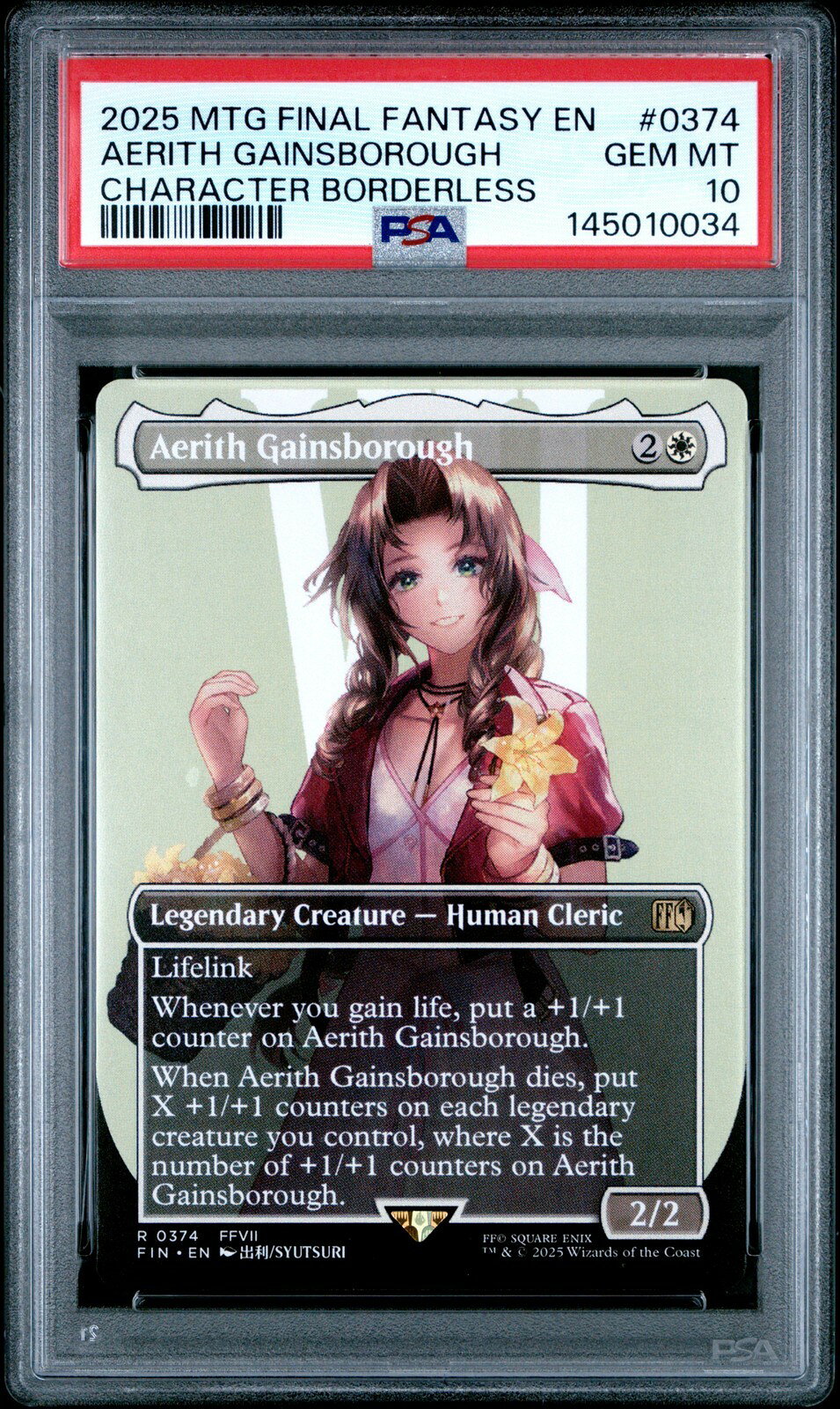 PRODUCT DETAILS 【商品情報】・鑑定機関:PSA・グレード:10・カード名（キャラクター）:AERITH GAINSBOROUGH・年式・シリーズ（セット名）:2025 FINAL FANTASY・カード番号:#0374・種別...